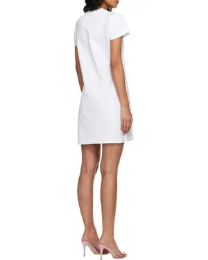Casablanca Short-sleeved Crewneck Dress With Crystal Embellishment