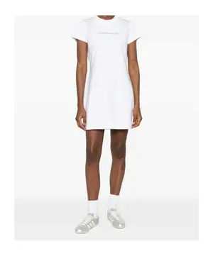 Casablanca Short-sleeved Crewneck Dress With Crystal Embellishment