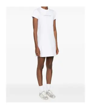 Casablanca Short-sleeved Crewneck Dress With Crystal Embellishment