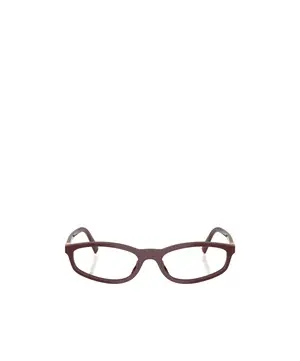 Miu Miu Oval Frame Eyeglasses - Red