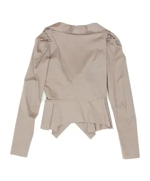 VIVIENNE WESTWOOD Long-sleeved Shirt With Ruffled Hem - Brown