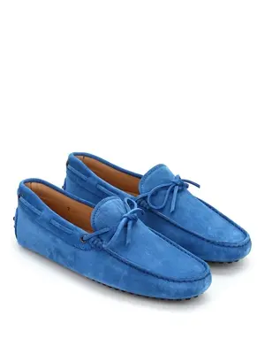 TOD'S Suede Loafers With Bow Detailing - Blue