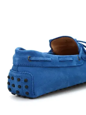 TOD'S Suede Loafers With Bow Detailing - Blue