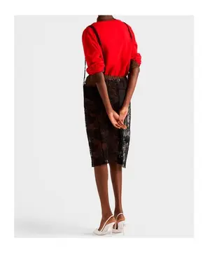 Prada Cashmere V-neck Sweater - Red
