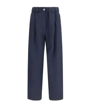 Brunello Cucinelli Elasticated Waist Straight Leg Trousers - Black
