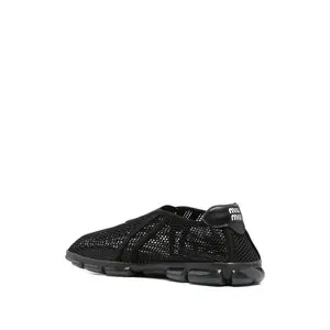 Miu Miu Mesh Slip-on Sneakers - Black
