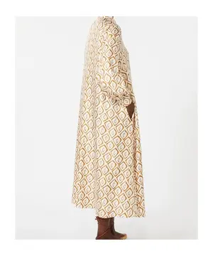 Max Mara Printed Silk Shirt Dress With Belt - Beige