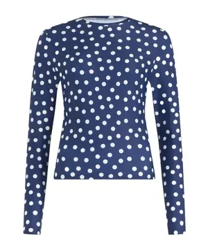JEAN PAUL GAULTIER Polka Dot Long Sleeve Top - Navy/white