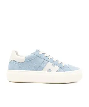 Hogan Hogan H705 Lace-Up Round Toe Sneakers Light Blue