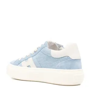Hogan H705 Lace-up Round Toe Sneakers - Light Blue