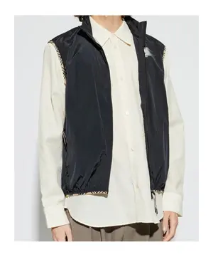 Burberry Checked-trim Vest - Black