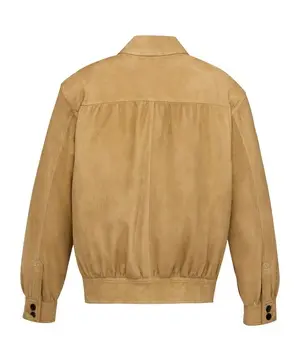 Saint Laurent Suede Button-up Jacket - Tobacco