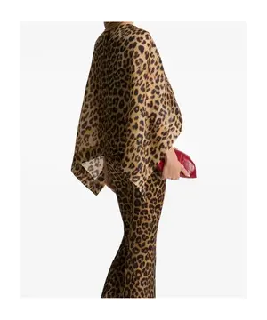 Alberta Ferretti Cape-effect Printed Top - Green