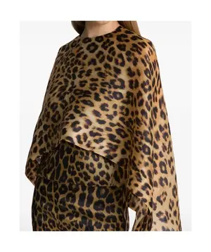 Alberta Ferretti Cape-effect Printed Top - Green