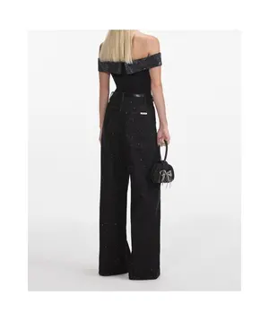 SELF-PORTRAIT Bow Detail Strapless Crepe Top