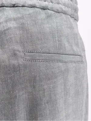 Brunello Cucinelli Drawstring Tailored Pleated Pants - Gray