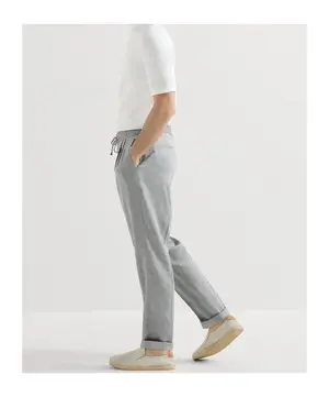 Brunello Cucinelli Drawstring Tailored Pleated Pants - Gray