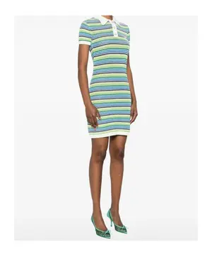 Casablanca Striped Collared Mini Dress