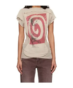 VIVIENNE WESTWOOD Printed Boat Neck Pleated Top