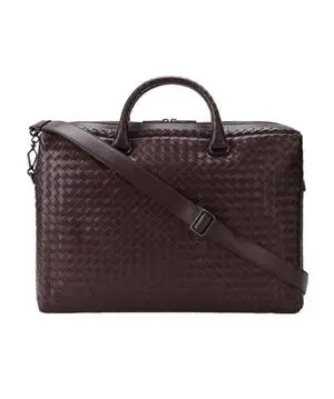 Bottega Veneta Woven Leather Briefcase - Red