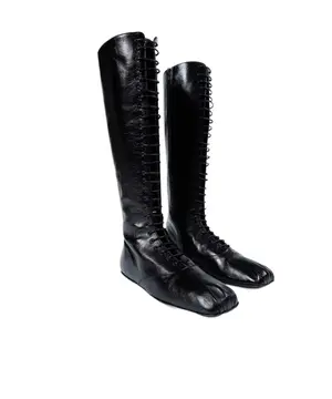 ANN DEMEULEMEESTER Ysha Squared Lace-up High Boots