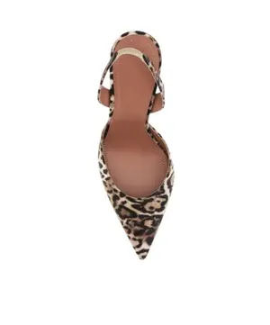 Amina Muaddi Leopard Print Slingback High-heeled Sandals