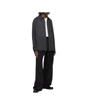 WOOYOUNGMI Single-pleated Wide-leg Trousers - Black
