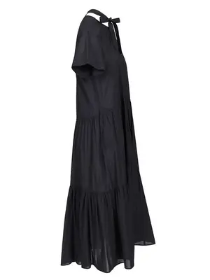 Max Mara Alloro Tiered Midi Dress - Navy Blue