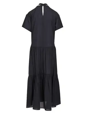 Max Mara Alloro Tiered Midi Dress - Navy Blue