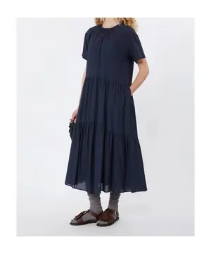 Max Mara Alloro Tiered Midi Dress - Navy Blue