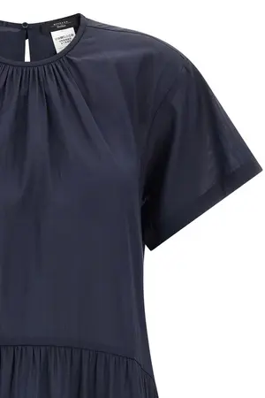Max Mara Alloro Tiered Midi Dress - Navy Blue