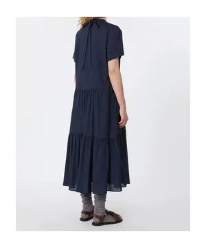 Max Mara Alloro Tiered Midi Dress - Navy Blue