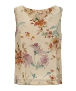 Herno Sleeveless Floral Print V-neck Top