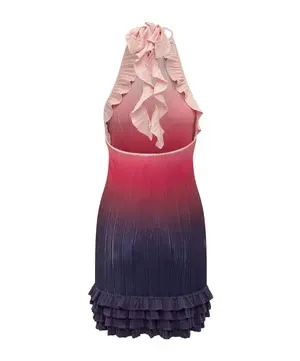 Casablanca Ruffled Gradient Mini Dress