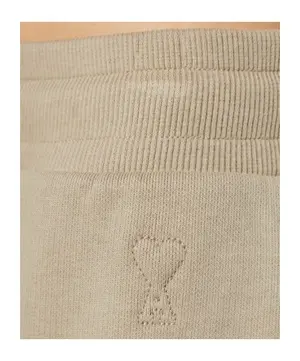 AMI Paris Drawstring Wide Leg Sweatpants - Nude