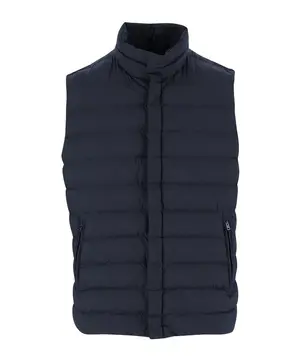 Herno Quilted Down Vest With High Neck - Black
