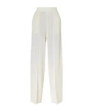 LANVIN Ribbed-knit Wide-leg Pants