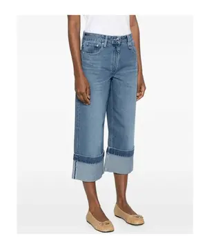 Simone Rocha Straight Leg Cuffed Jeans - Blue