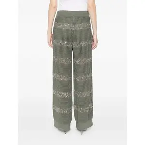 Brunello Cucinelli Sequin Striped Trousers