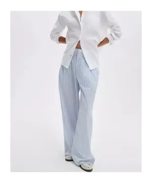RAG  BONE Rag & Bone Striped Pleated Wide-leg Trousers