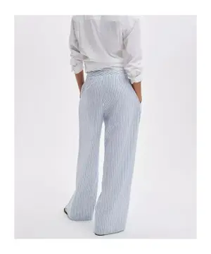 RAG  BONE Rag & Bone Striped Pleated Wide-leg Trousers