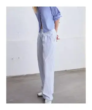 RAG  BONE Rag & Bone Striped Pleated Wide-leg Trousers