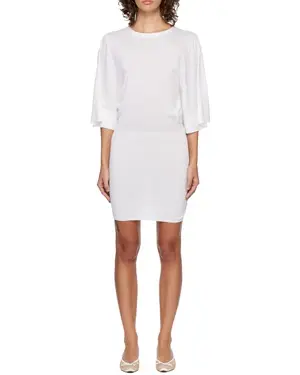 Jacquemus Round Neck Bell Sleeve Mini Dress