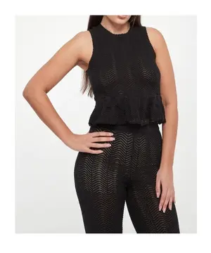 TWINSET Zigzag-knit Peplum Tank Top