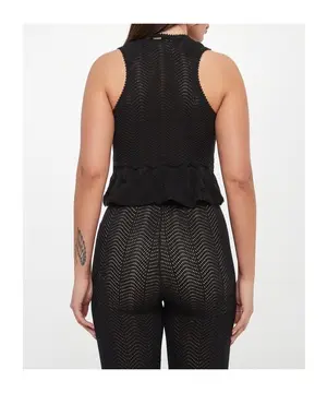 TWINSET Zigzag-knit Peplum Tank Top