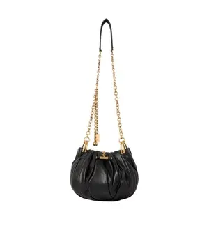Chloé Plissé Chain Shoulder Bag - Black