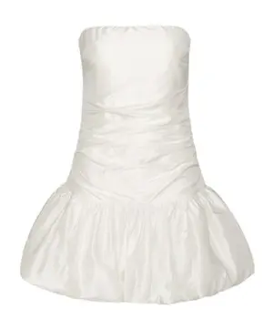 ROTATE BY BIRGER CHRISTENSEN Strapless Balloon Mini Dress - White