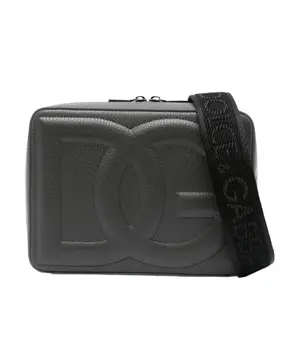 Dolce & Gabbana Logo-embossed Leather Shoulder Bag - Black