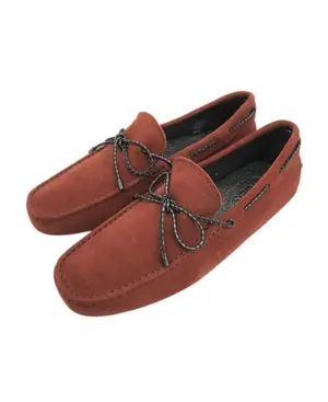 TOD'S Suede Loafers With Tie Detailing - Brown