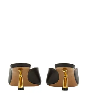 FERRAGAMO Sculptural Heel Mules - Black